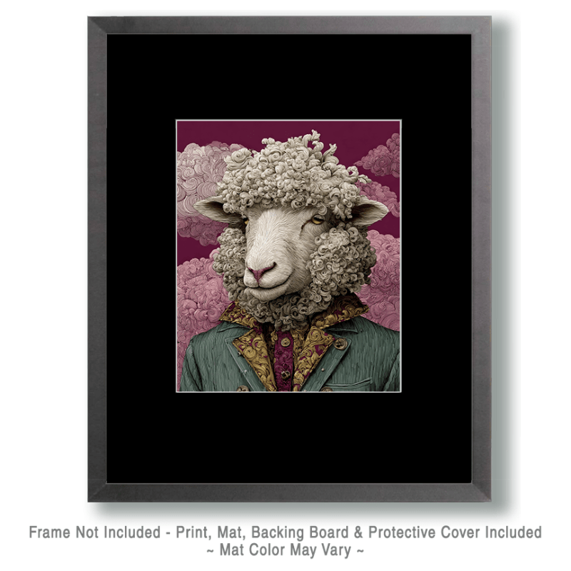 Fine Sheep Dandy Farm Animal Art Print - 8"x10" Artwork - Mowbi Wholesale