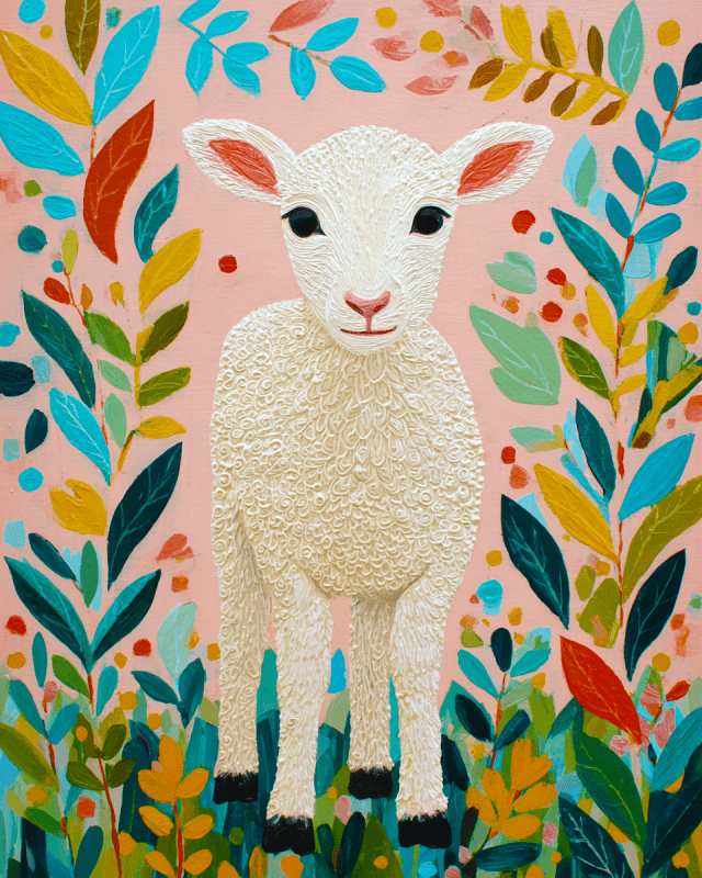 Lost Little Lamb Farm Animal Art Print - 8"x10" Artwork - Mowbi Wholesale