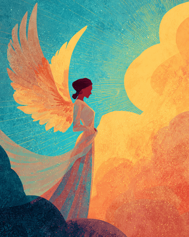 Sunrise Angel - Angelic Art Print - 8"x10" Artwork - Mowbi Wholesale