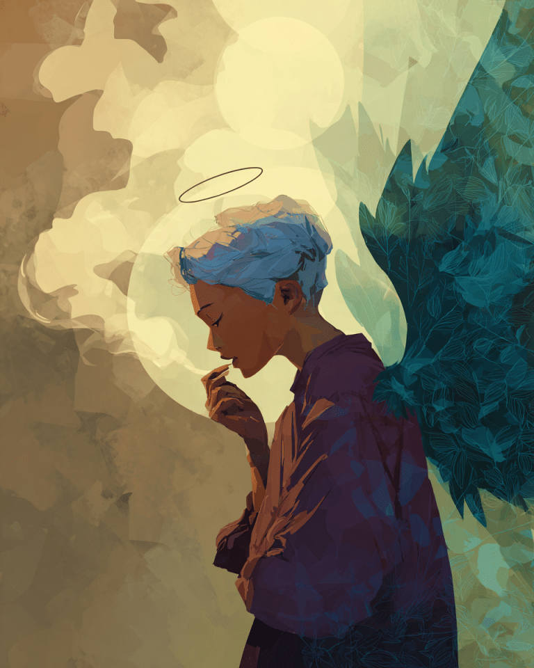 Still Smoking Angel - Angelic Art Print - 8"x10" Artwork - Mowbi Wholesale