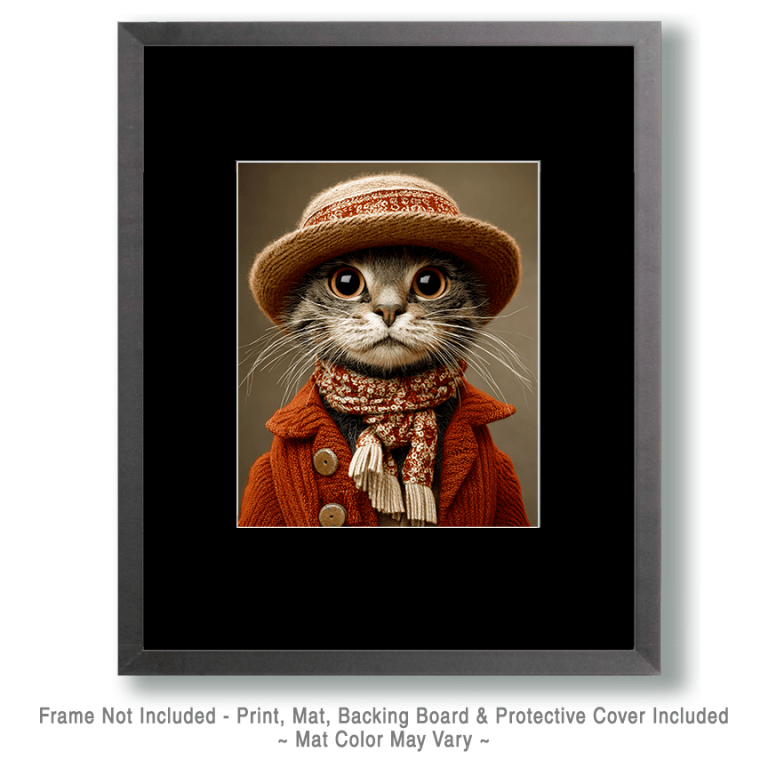 Janet - Cats in Hats - Art Print - 8"x10" Artwork - Mowbi Wholesale