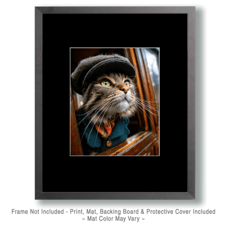 Carl - Cats in Hats - Art Print - 8"x10" Artwork for 12"x14" Frame ...