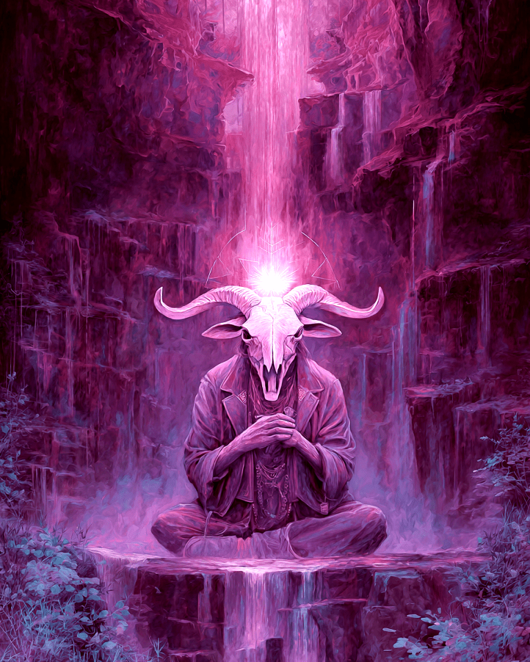 Longhorn Demon Mystical Art Print - 8"x10" Artwork for 11"x14" Frame ...