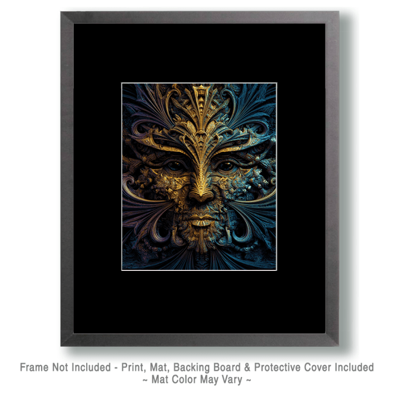 Colorful Wood Sprite Face Mystical Art Print - 8"x10" Artwork for 11 ...