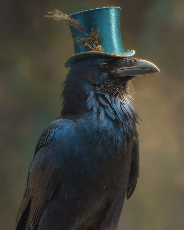 Raven Dandy Anthropomorphic Animals 8"x10" Artwork for 11"x14" Frame ...