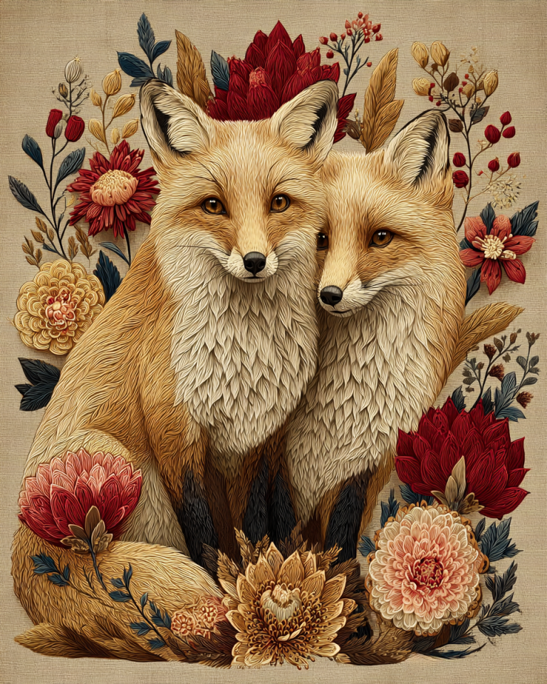 Lovely Fox Couple Wildlife Themed Artwork - Mowbi Wholesale